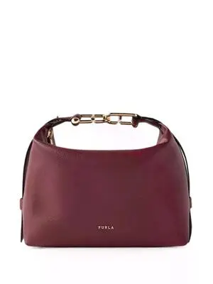 Furla Small Textured Leather Shoulder Bag - Red