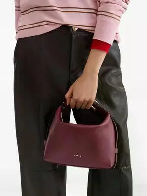 Furla Small Textured Leather Shoulder Bag - Red