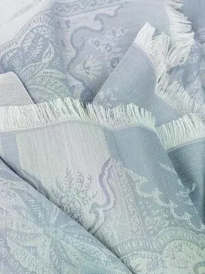 Etro Paisley Frayed Scarf - Blue