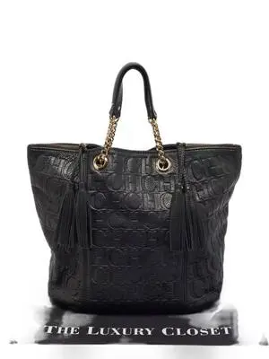 Carolina Herrera Monogram-embossed Tassel Tote Bag