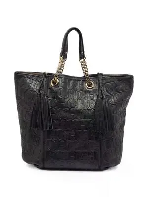Carolina Herrera Monogram-embossed Tassel Tote Bag