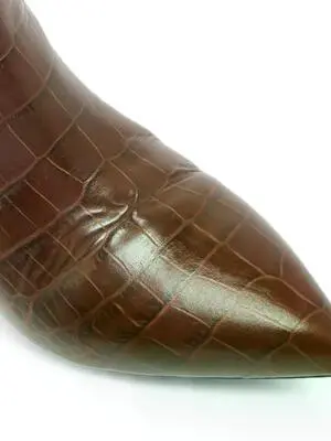 Paris Texas Croc-embossed Leather Knee High Boots