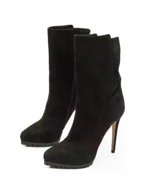 LE SILLA Suede Ankle Boots With Stiletto Heel