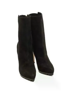 LE SILLA Suede Ankle Boots With Stiletto Heel