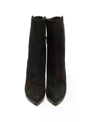 LE SILLA Suede Ankle Boots With Stiletto Heel
