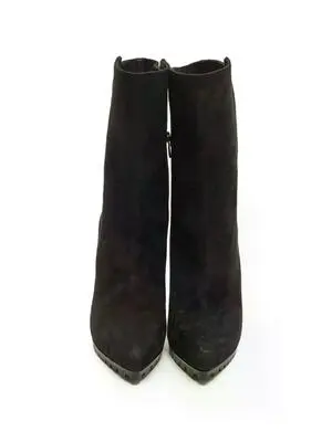LE SILLA Suede Ankle Boots With Stiletto Heel