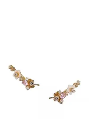 ANABELA CHAN Rose Floral Sapphire And Diamond Earrings - Gold
