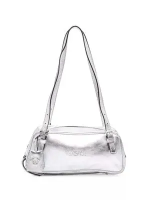 Versace 2000-2026 Metallic Leather Tag Bowling Bag Shoulder Bag