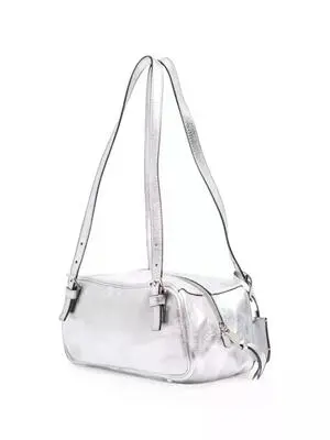Versace 2000-2026 Metallic Leather Tag Bowling Bag Shoulder Bag