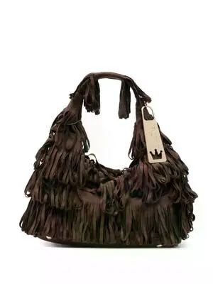 LA MILANESA Fringed Capucine Clutch Bag