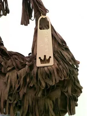 LA MILANESA Fringed Capucine Clutch Bag