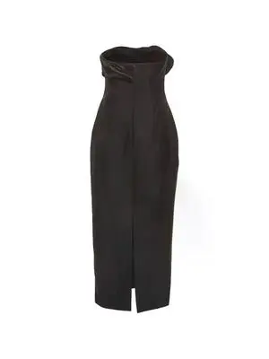 Magda Butrym Strapless Rose Detail Midi Dress