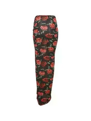 Magda Butrym Floral Print Draped Maxi Skirt