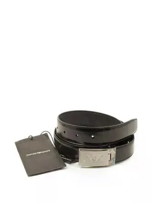 Emporio Armani Logo Plaque Belt - Black