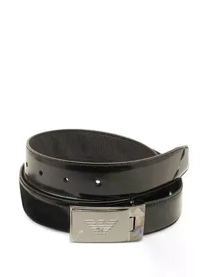 Emporio Armani Logo Plaque Belt - Black