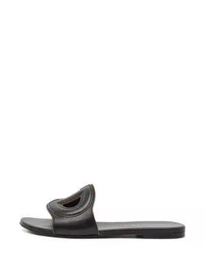 Dior D Club Leather Sandals - Black