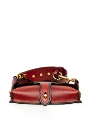 Dior Mini Leather D Bee Saddle Bag - Red
