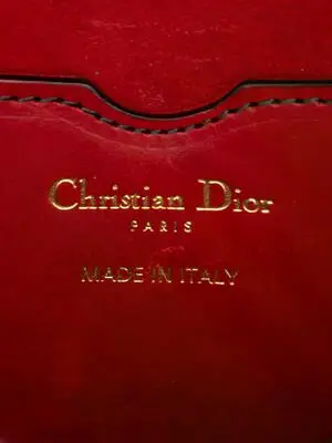 Dior Mini Leather D Bee Saddle Bag - Red