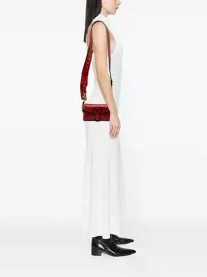 Dior Mini Leather D Bee Saddle Bag - Red