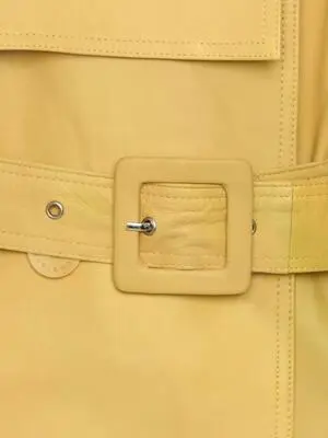 BY MALENE BIRGER Belted Double-breasted Leather Trench Coat