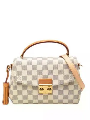 LOUIS VUITTON 2019 Damier Azur Croisette Satchel - White