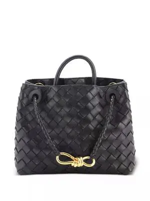 Bottega Veneta Andiamo Top Handle Bag Intrecciato Nappa Small Satchel - Black