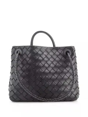 Bottega Veneta Andiamo Top Handle Bag Intrecciato Nappa Small Satchel - Black