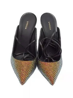 LE SILLA Crystal Embellished Stiletto Pumps - Black