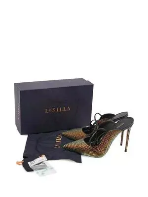 LE SILLA Crystal Embellished Stiletto Pumps - Black