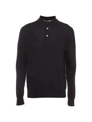 Ermenegildo Zegna Half-button Polo Shirt - Black