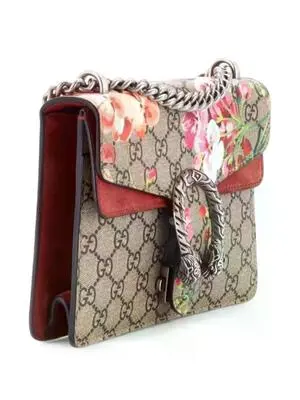 Gucci Dionysus Bag Blooms Print Gg Coated Canvas Mini Shoulder Bag - Brown