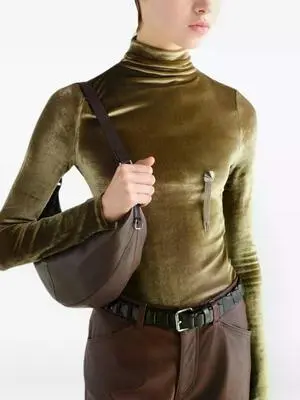 LEMAIRE Quiver Clip Bag In Grained Buffalo Leather - Brown