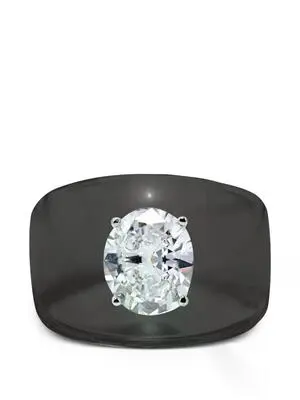 SOLO FOR DIAMONDS Oval-cut Diamond Embellished Ring