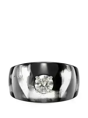 SOLO FOR DIAMONDS Oval-cut Diamond Embellished Ring - Silver