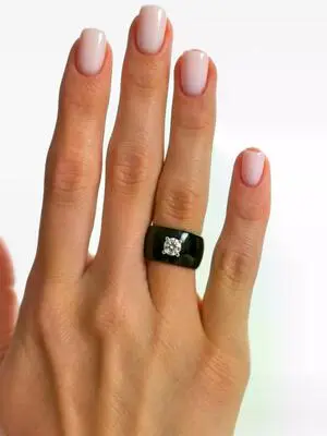 SOLO FOR DIAMONDS Oval-cut Diamond Embellished Ring - Silver