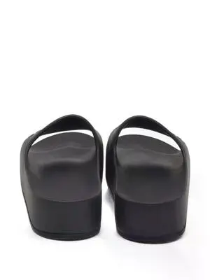 Balenciaga Logo Chunky Pool Slides - Black