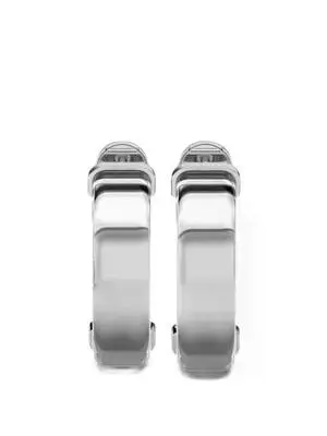 SOLO FOR DIAMONDS White Gold Diamond Hoop Earrings - Silver
