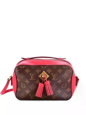 LOUIS VUITTON Saintonge Handbag Monogram Canvas With Leather Crossbody Bag - Pink