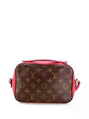 LOUIS VUITTON Saintonge Handbag Monogram Canvas With Leather Crossbody Bag Pink