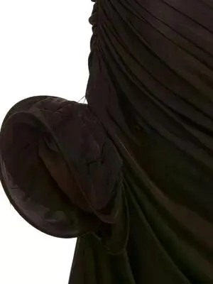 Magda Butrym Ruched Floral Appliqué Maxi Skirt