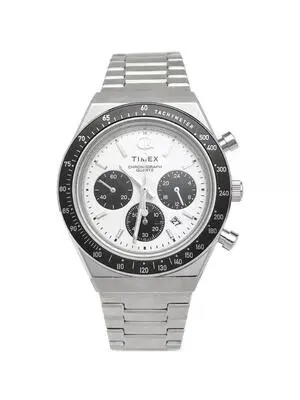 Timex® Chronograph Watch With Stainless Steel Case - White