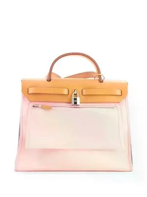 Hermès Herbag Zip Leather And Toile 31 Shoulder Bag - Brown