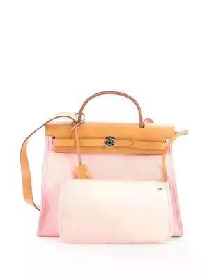 Hermès Herbag Zip Leather And Toile 31 Shoulder Bag