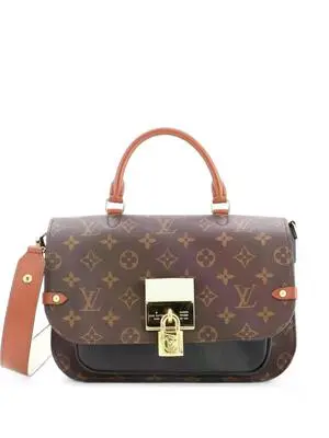 LOUIS VUITTON Monogram Canvas Leather Satchel - Black