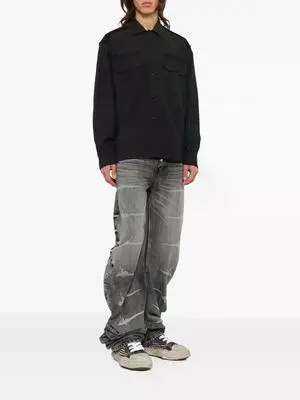 Undercover Ribbed-panel Chest-pocket Shirt