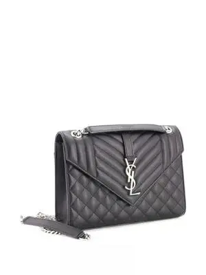 Saint Laurent Monogram Envelope Satchel Mixed Matelasse Leather Medium Shoulder Bag