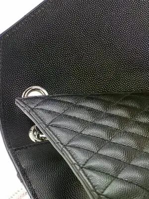 Saint Laurent Monogram Envelope Satchel Mixed Matelasse Leather Medium Shoulder Bag