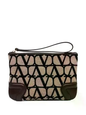 Valentino Garavani Toile Iconographe Pouch - Brown
