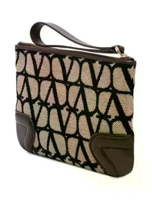 Valentino Garavani Toile Iconographe Pouch - Brown