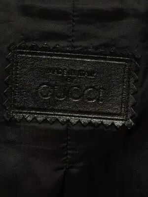 Gucci Gg Monogram Leather Bomber Jacket